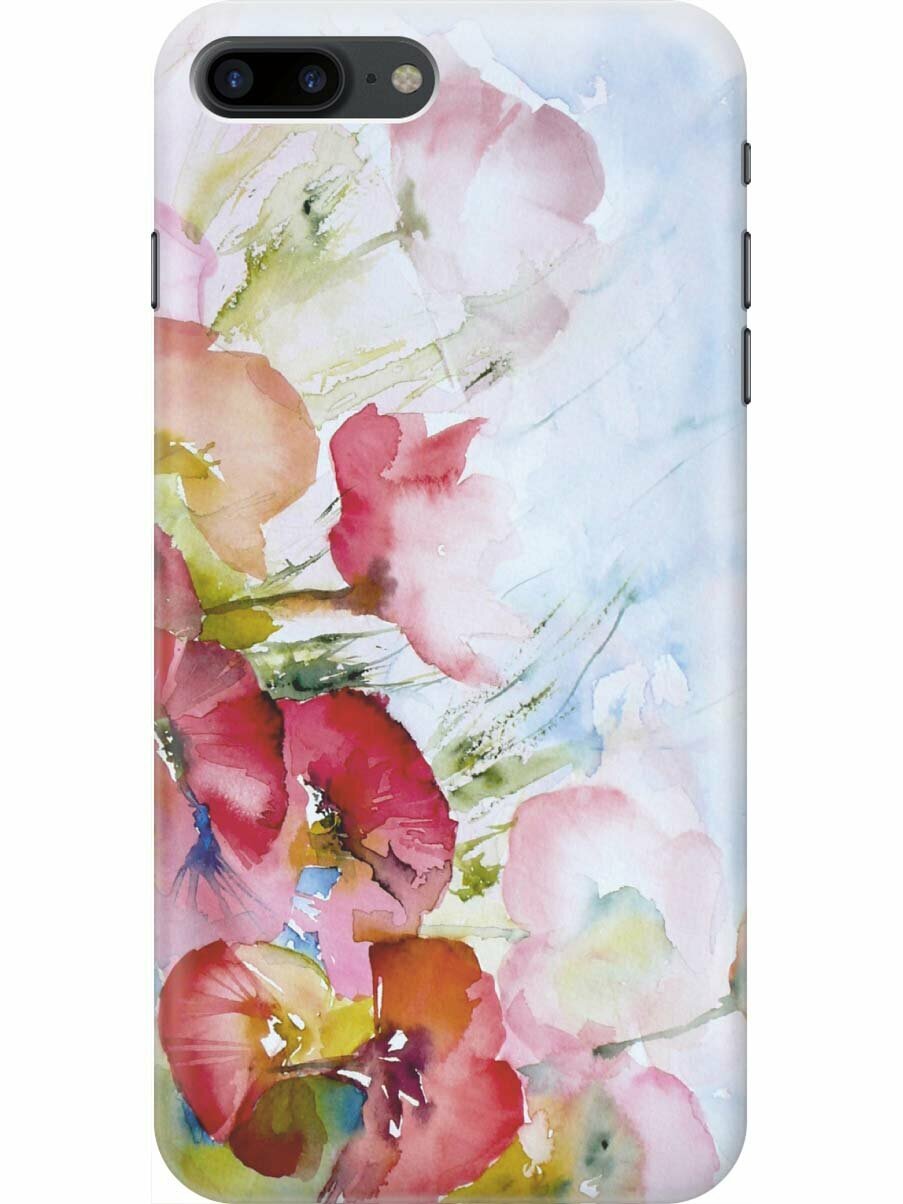 Силиконовый чехол на Apple iPhone 8 Plus / 7 Plus / Эпл Айфон 7 Плюс / 8 Плюс с рисунком "Акварельные цветы"