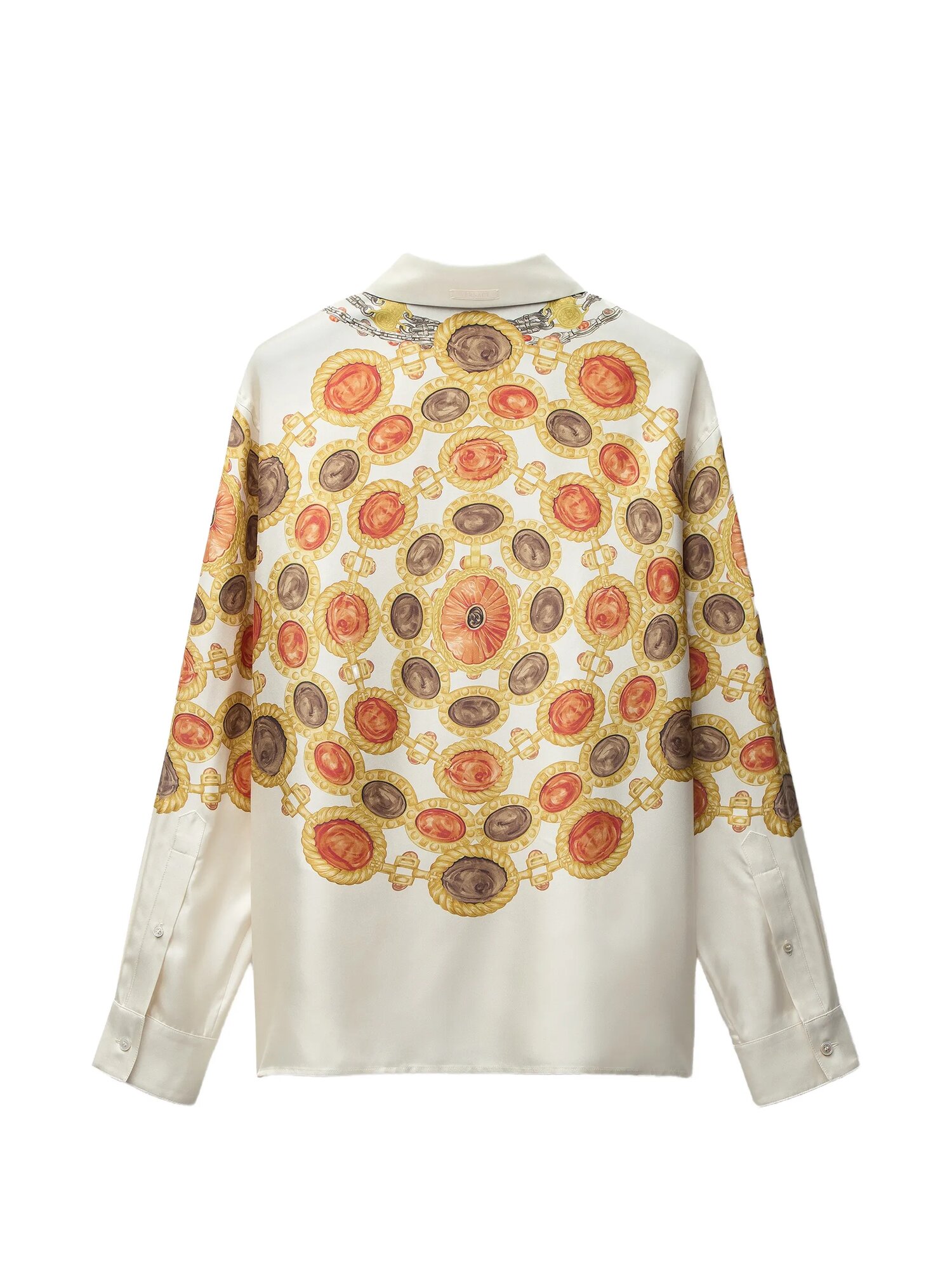 Рубашка Versace Printed silk twill shirt, размер 38, разноцветный — фото 1
