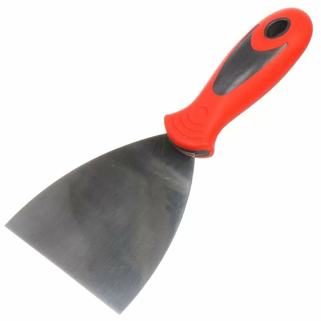 Шпатель Bartex 100 мм нержавеющая сталь прямой с пластиковой рукояткой для строительных и отделочных работ