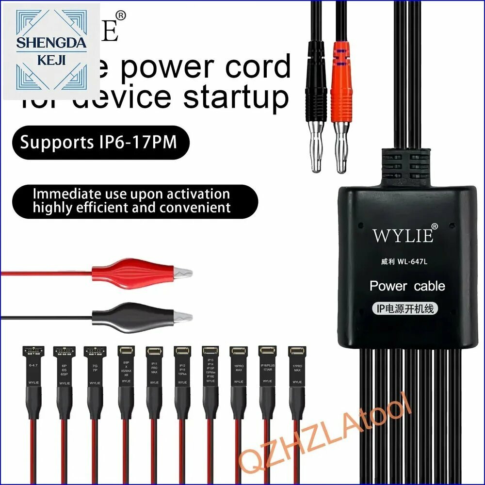 Тестовый кабель питания для телефона WYLIE WL-647L для ремонта телефонов серии IP6-17 с оригинальным разъемом.