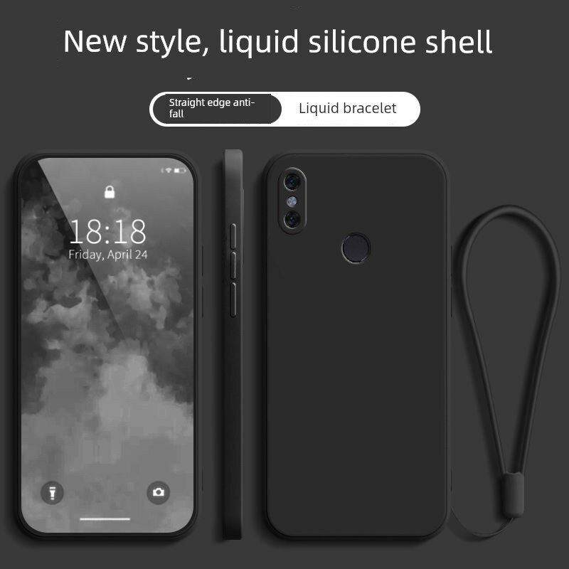 Силиконовый чехол Redmi Note 5 с полным покрытием и защитой от ударов, цвет Classic Black