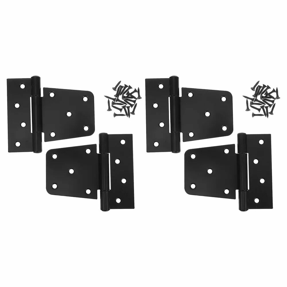 Черные тяжелые дверные петли из железа для садовых и хозяйственных ворот, набор из 4 штук