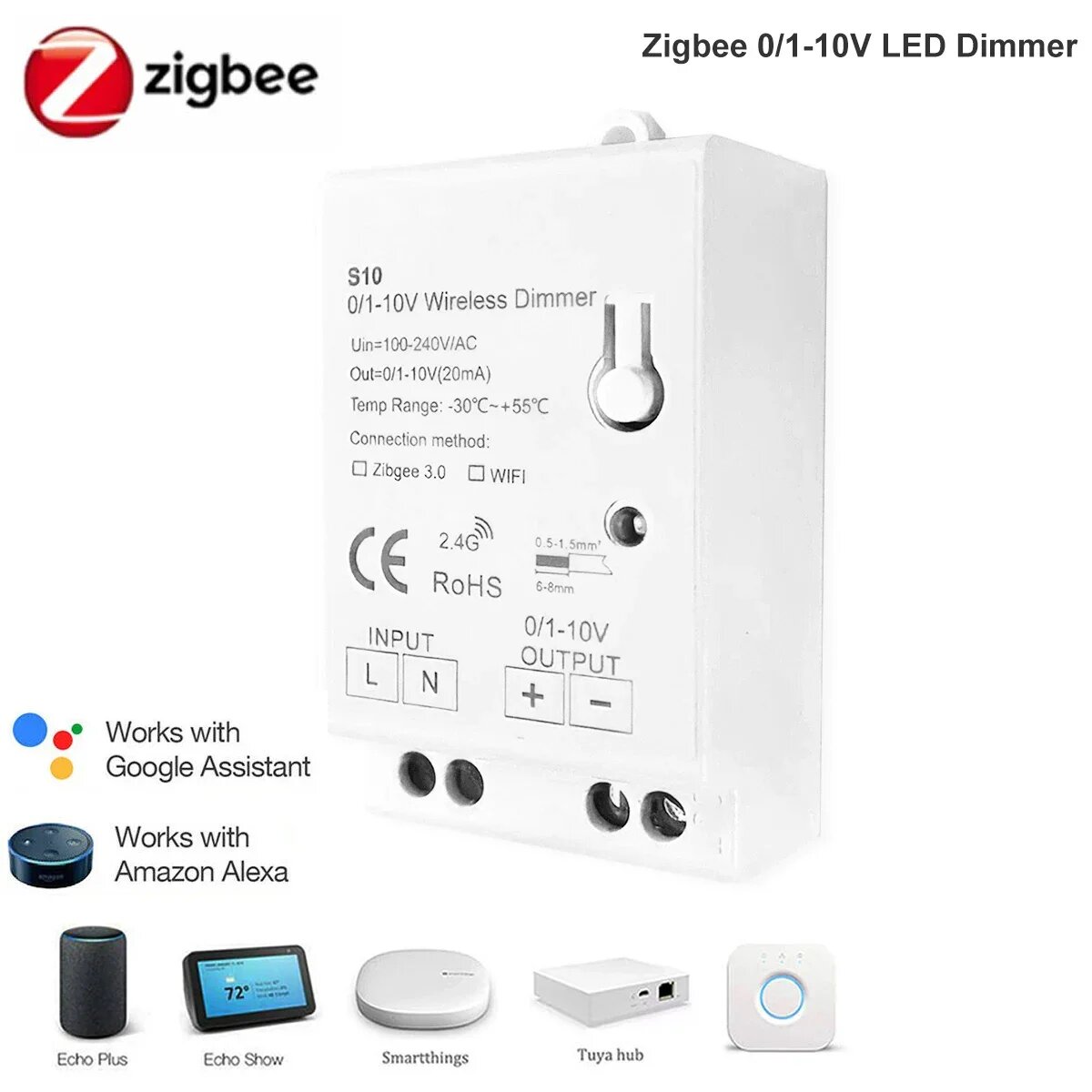 YSRSAI RGB контроллер ZigBee 3.0, 0-10V Dimmer Control