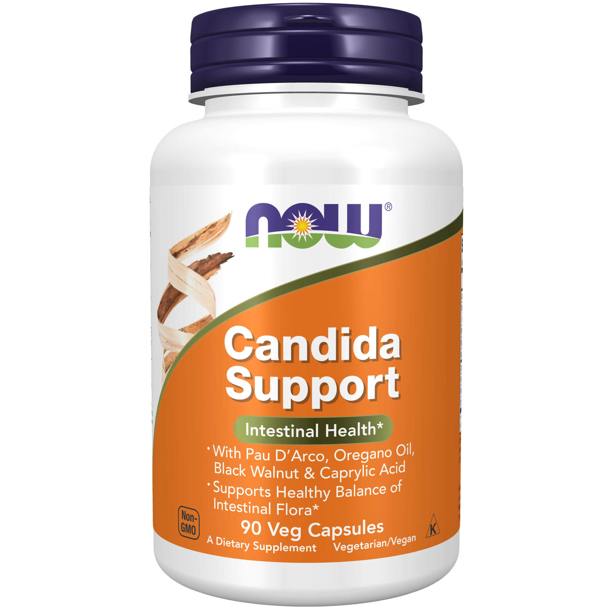 NOW Candida Support, Битоин (Витамин B7), Каприловая кислота для иммунитета, кишечника и пищеварения, 90 капсул
