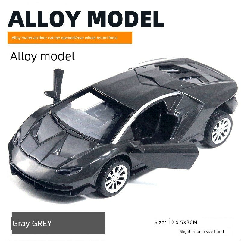 Металлическая модель автомобиля Lamborghini для мальчиков, с открывающимися дверями, инерционная детская игрушка,