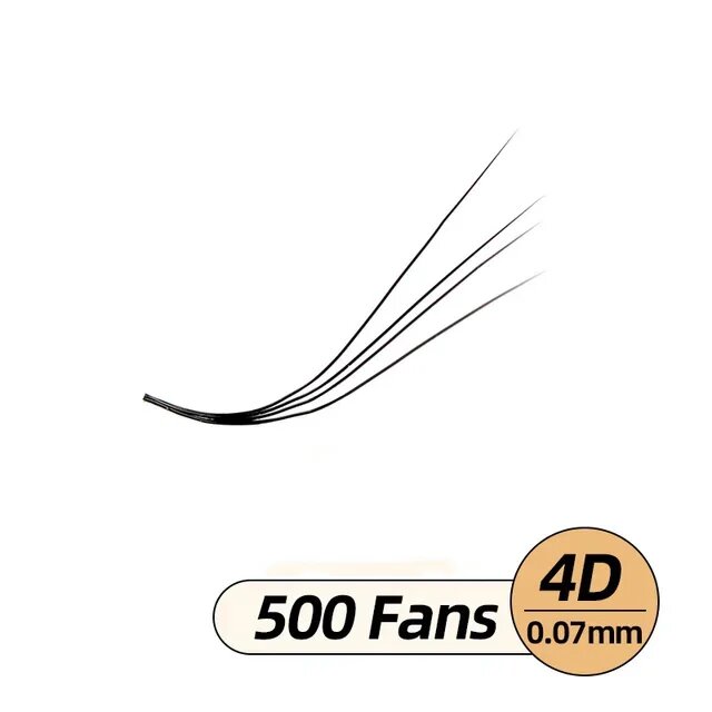 Готовые объёмные ресницы 4D, L изгиб, 500 шт