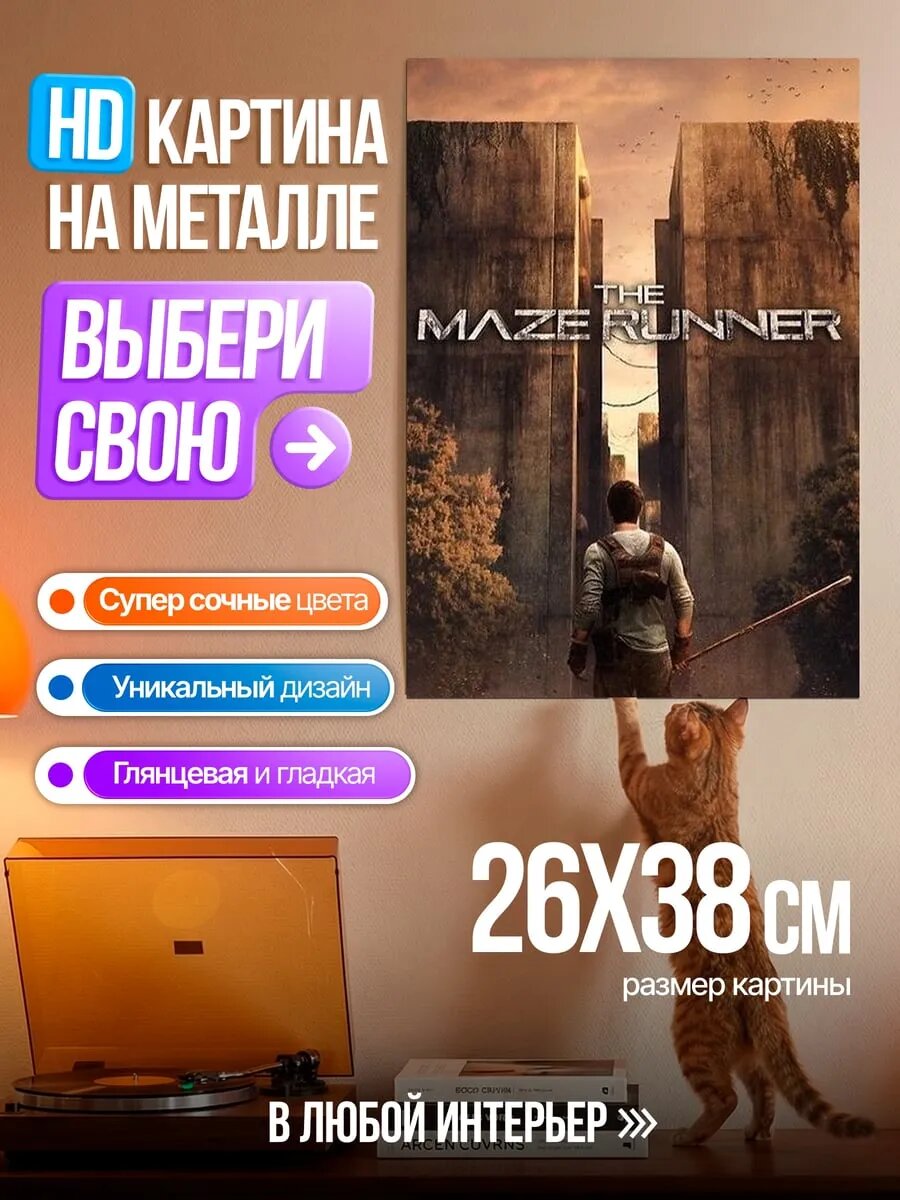 Картина на HD металле Бегущий в лабиринте