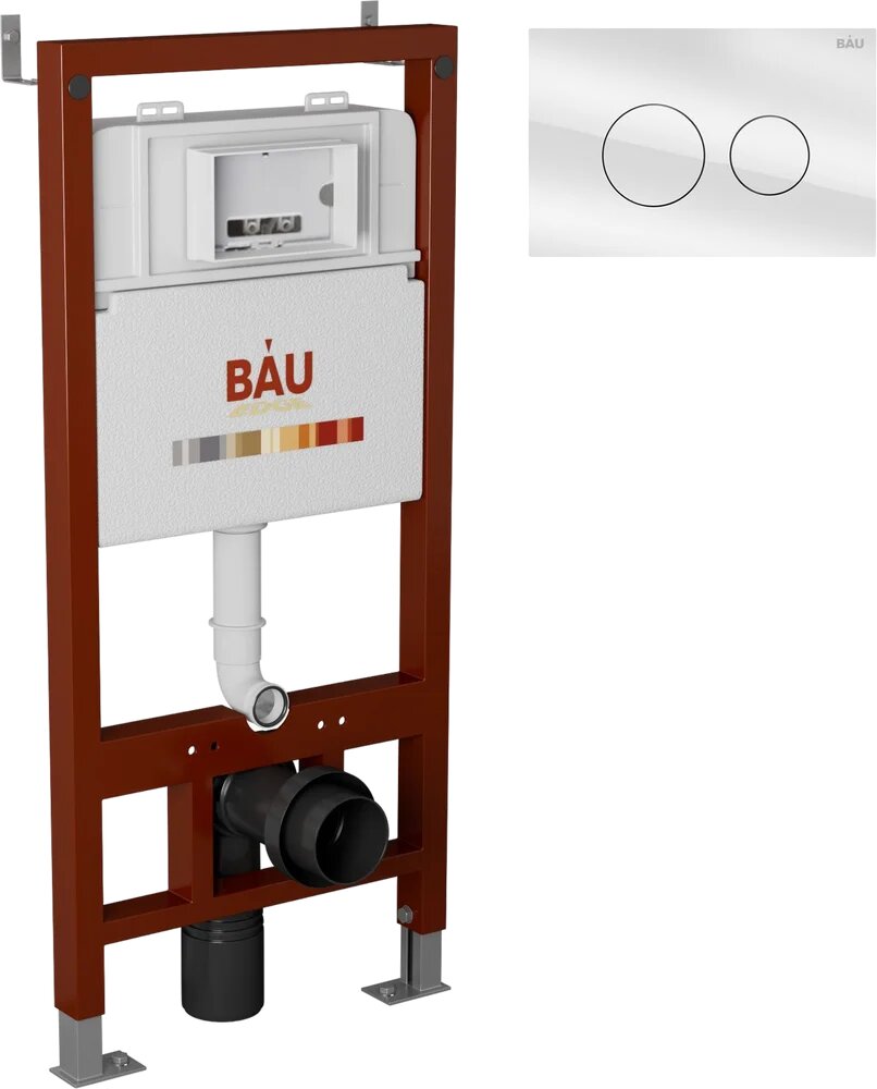 Комплект Инсталляция Bauedge Pro Q111300 / Кнопка Dream Q00010 цвет белый