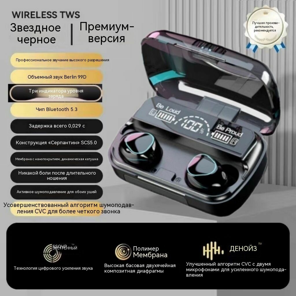 Наушники беспроводные с микрофоном 1More Aero, Bluetooth, USB Type-C, черный матовый USB-C матовый черный