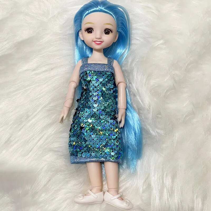 Кукла BJD бирюзовая, размер B (одежда и кукла)
