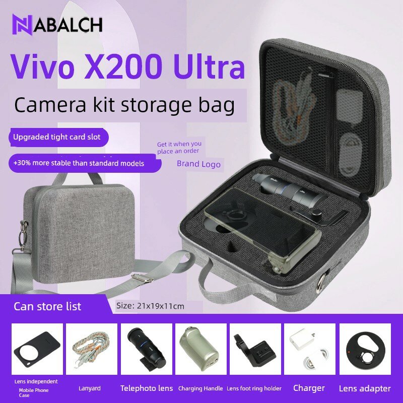 Профессиональный фотокомплект для Vivo X200 Ultra портативной сумки с плечевым ремнем, защитный чехол для камеры серого