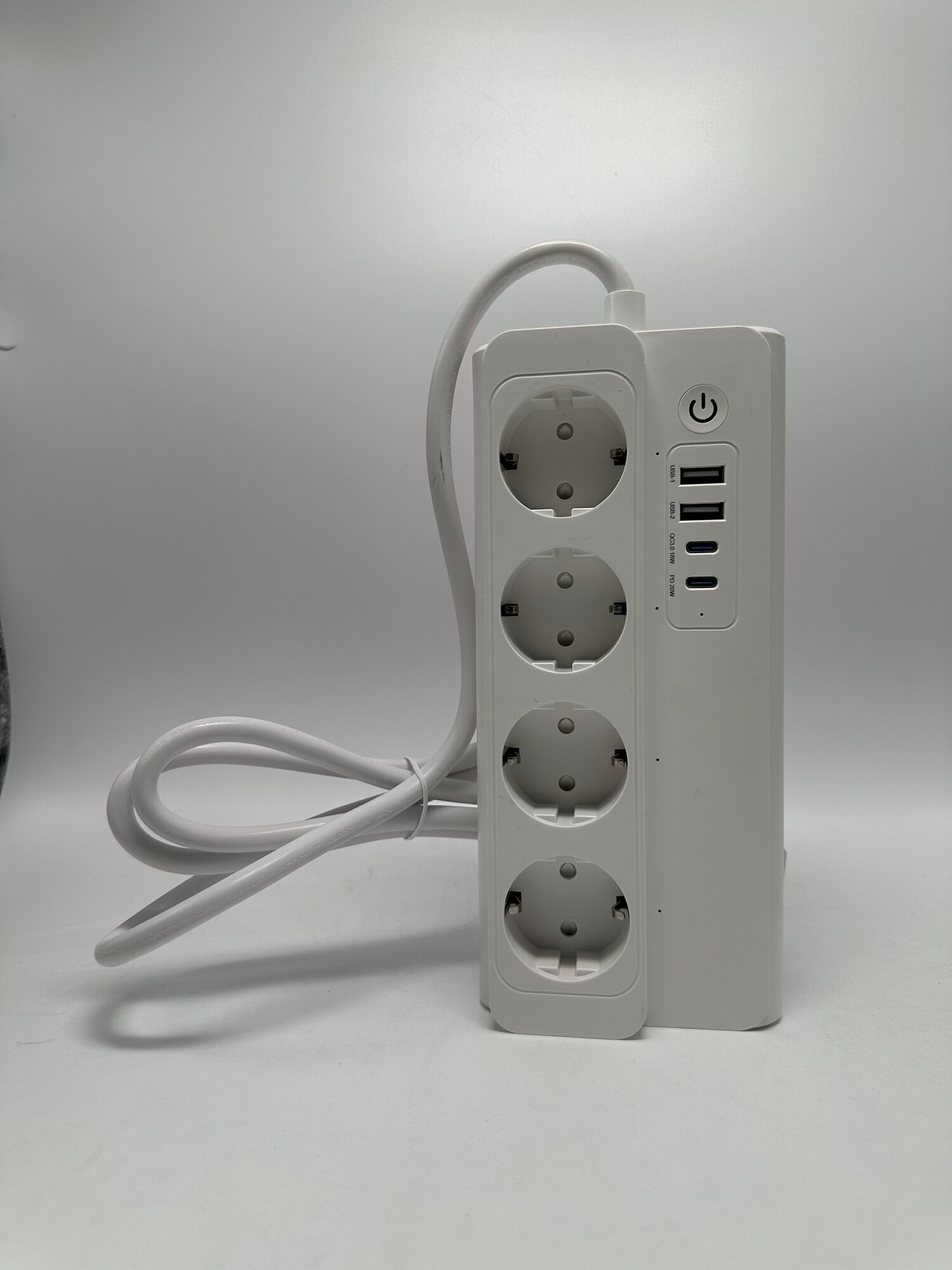 UseeLink Smart Surge Protector EU Zigbee Outlet с 4 вилками 16A и 2 Type-C 2A портами USB, Power Strip and hub (Цвет товара: белый)