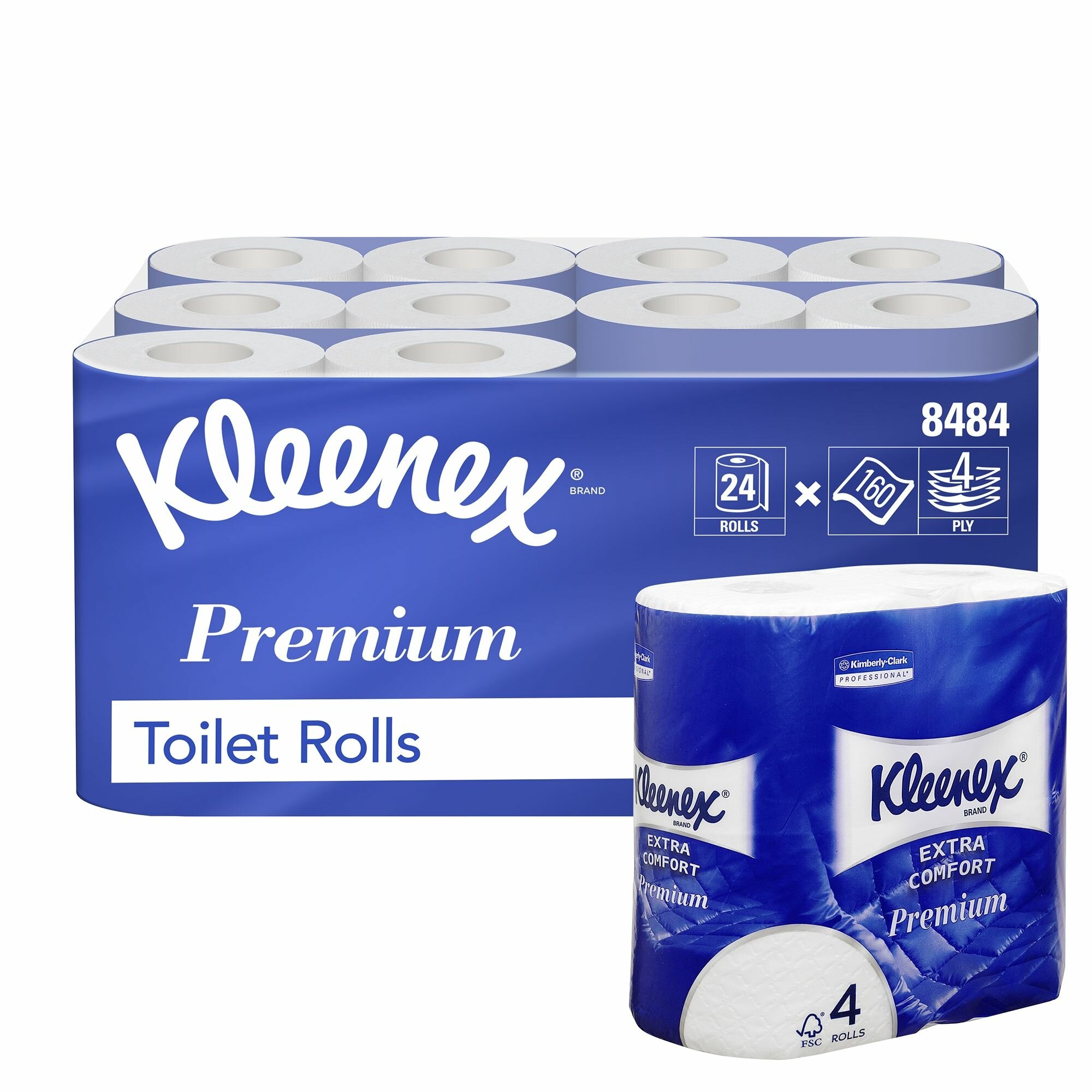 Туалетная бумага Kleenex Premium Extra Comfort, четырёхслойная, 24 рулона