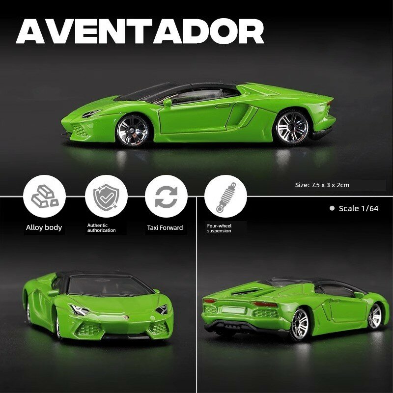 Официальная алюминиевая модель автомобиля Lamborghini LP700 Зеленый для детей Мини-гонка 1:64
