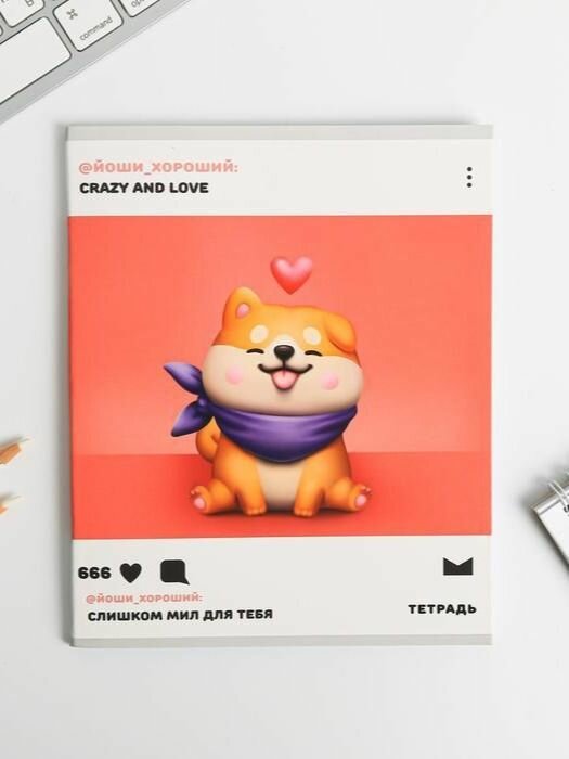 Тетрадь ArtFox "Йоши", A5, мелованный картон, белизна 96%, на скрепке