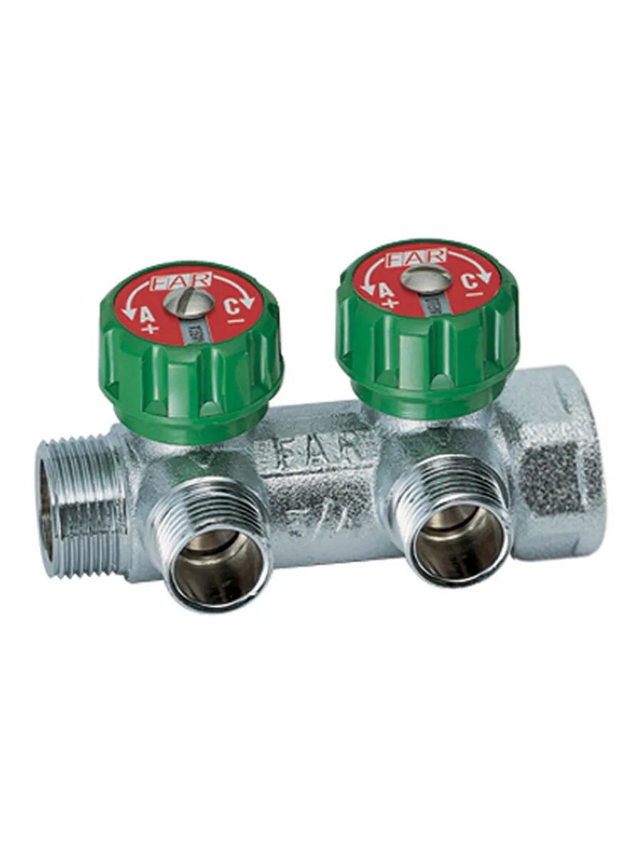 Коллектор распределительный FAR 1"x1/2" 2 выхода