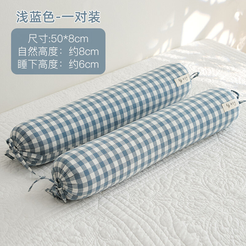 Комплект подушек для поддержки шеи, 50x8 см, пара в светло-голубом цвете
