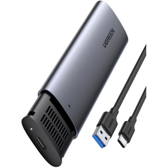 Внешний корпус Ugreen CM400 USB-C - M.2 NGFF 5G, с кабелем, серый (10903)