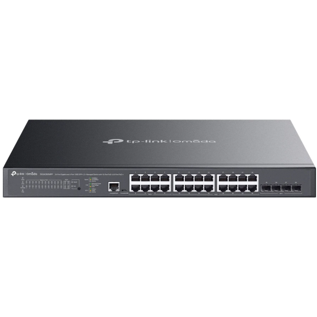 SG3428XMPP Коммутатор TP-Link SG3428XMPP, Omada 24-Port Gigabit and 4-Port 10GE SFP+ L2+ Managed Switch with 16-Port Po