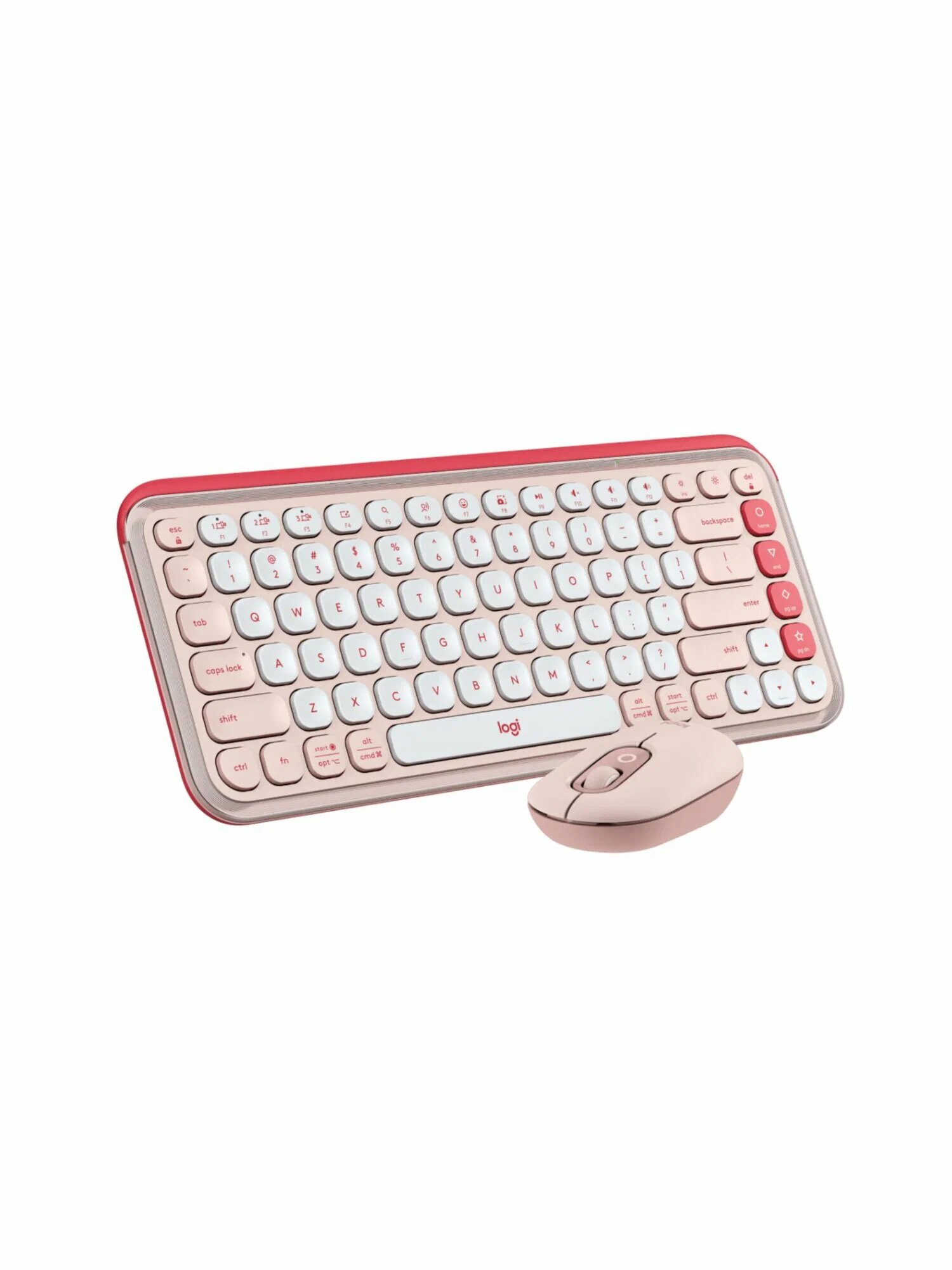 Logitech Комплект мышь + клавиатура беспроводная POP Icon Combo, Английская раскладка, розовый
