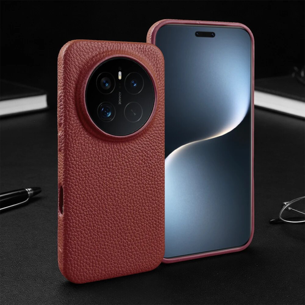 Кожаный чехол Honor Magic8 Pro Бордовый Saddle Red 6212