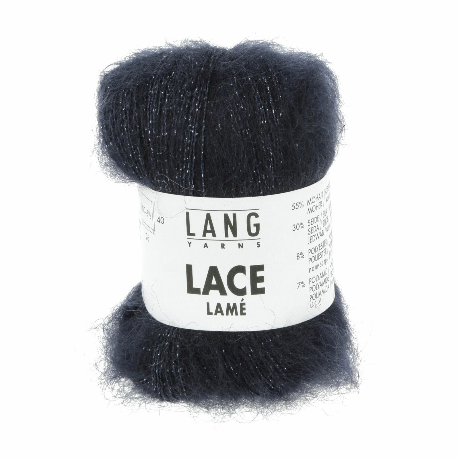 Пряжа для вязания мохер на шёлке с люрексом Lang Yarns Lace Lame (1081.0025) 6 мотков по 25 г/310 м