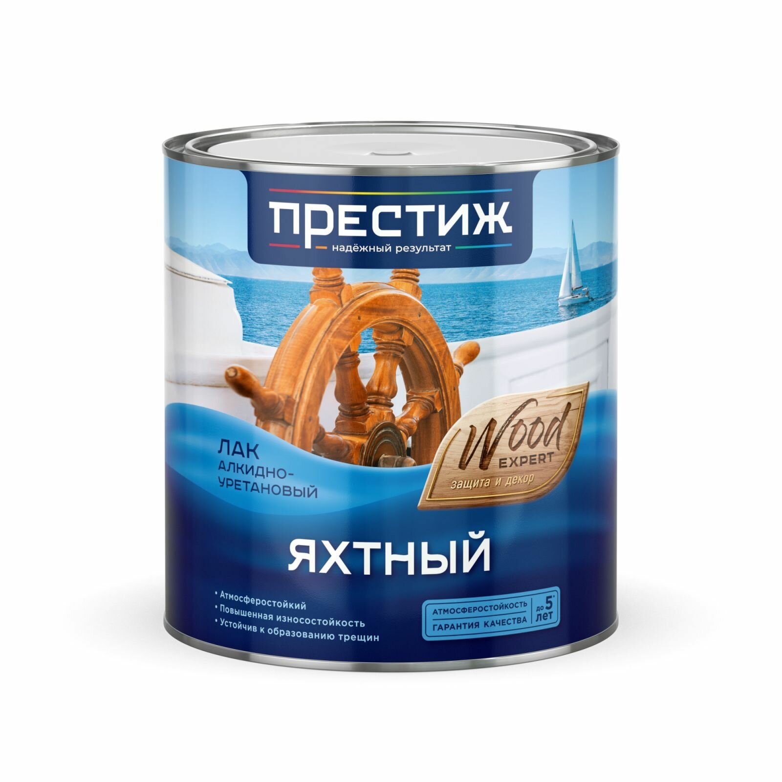 Лак яхтный Престиж атмосферостойкий, полуматовый, объем 2.5 л 01-031-353-025