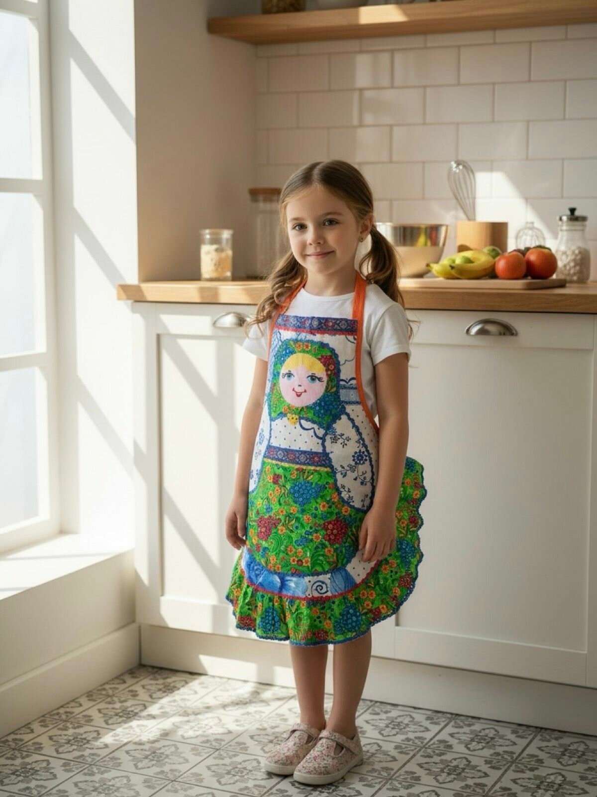 Фартук детский 4-8 лет текстиль сделано в России