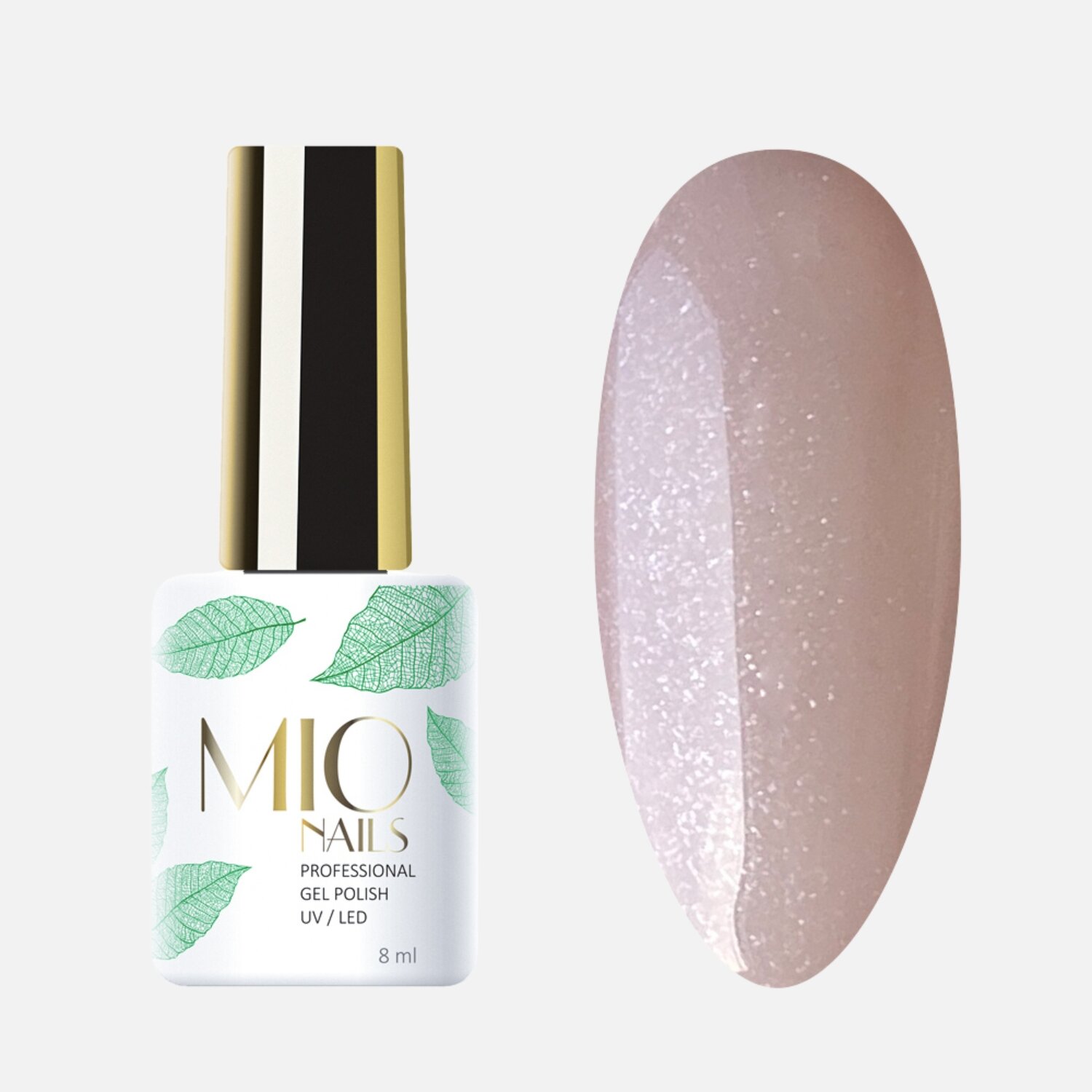 Гель-лак MIO Nails №E-19 Мерцающий нюд 8 мл натуральный кремовый с мелким шиммером