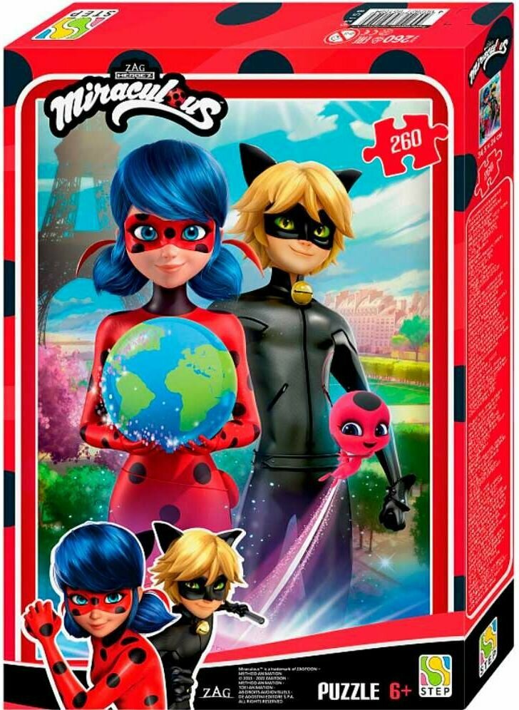 Детский пазл "Леди Баг и Супер-Кот", развивающая логическая игра-головоломка для взрослых и детей, паззл из 260 деталей