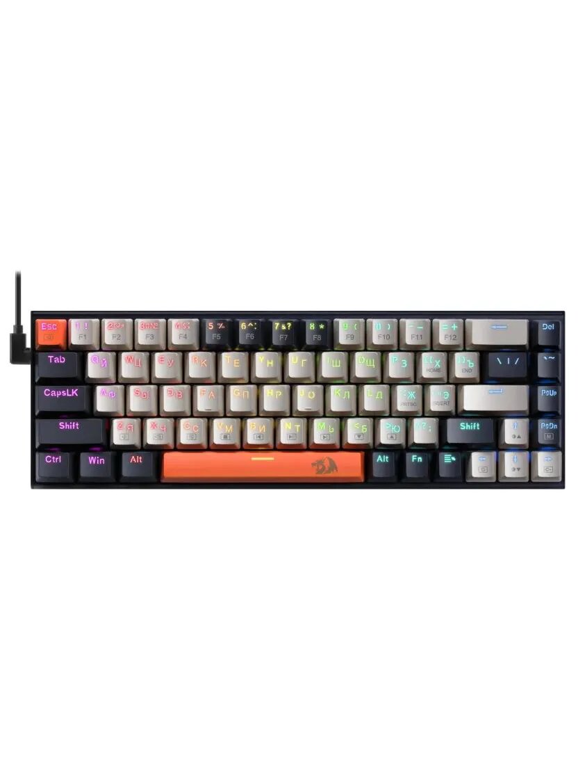 Клавиатура проводная Redragon Ryze 71342 игровая механическая красные свичи, черная (1/10)