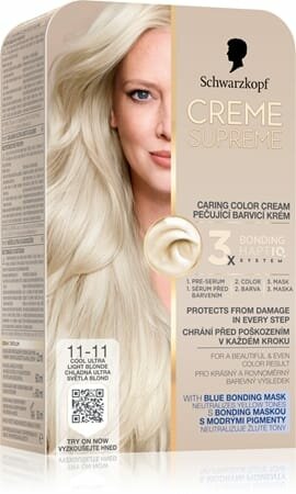 Краска для волос Schwarzkopf Creme Supreme, холодный ультра светлый блонд, 60 мл