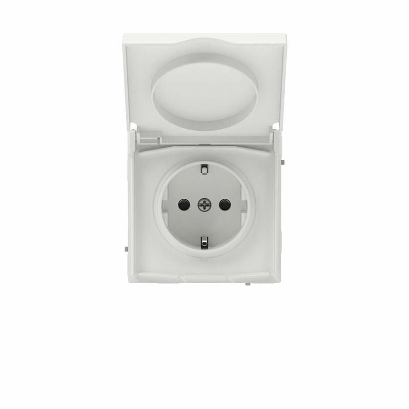 Розетка силовая KANT IP44 2P+E защ. шторки с крышкой бел. песок DKC 7010013