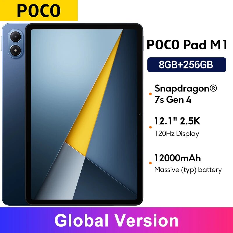Планшет Poco Pad M1, 12.1", 8/256ГБ, Wi-Fi, Android