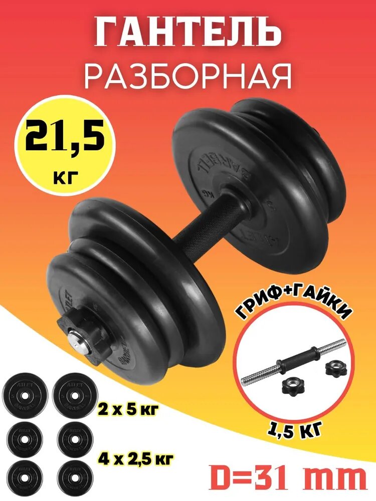Гантели разборные 1 по 21.5 кг (D 31 mm)