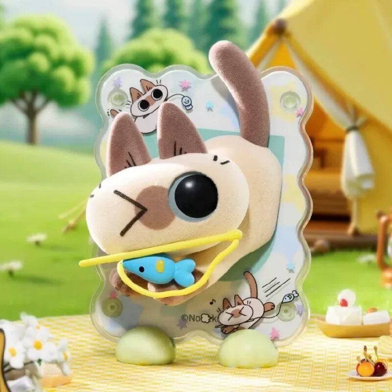 Аутентичная фигурка сиамской кошки Little Bean Mud в слепой коробке: магнит на холодильник, трендовая игрушка, подарок,