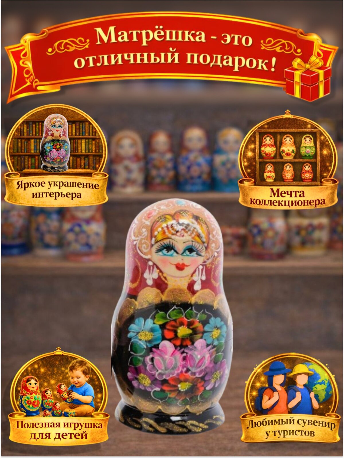 Матрешка Букет Миланы — фото 1