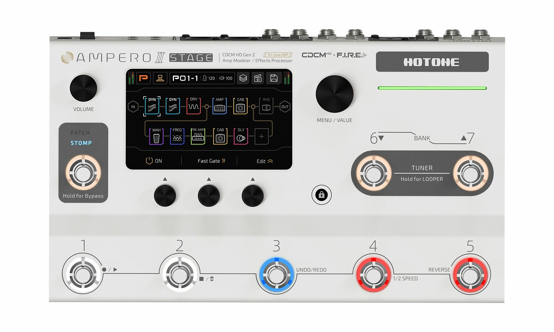 Напольный процессор эффектов Hotone Ampero II Stage, USB, встроенный Bluetooth, официальная прошивка на английском языке