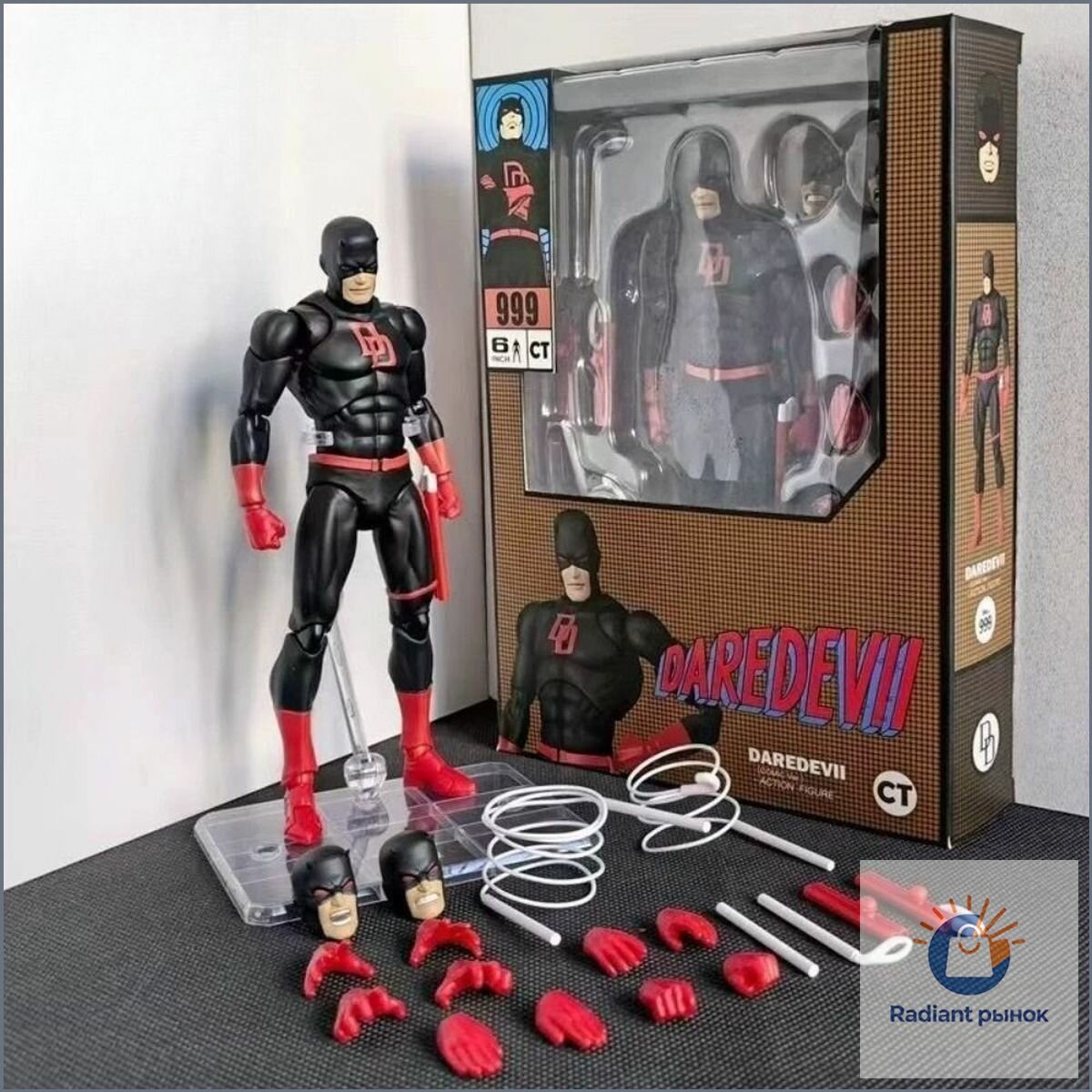 CT Toys MAFEX223 Версия Комиксов Daredevil Черная Фигурка Сорвиголовы Мэтта Мердока