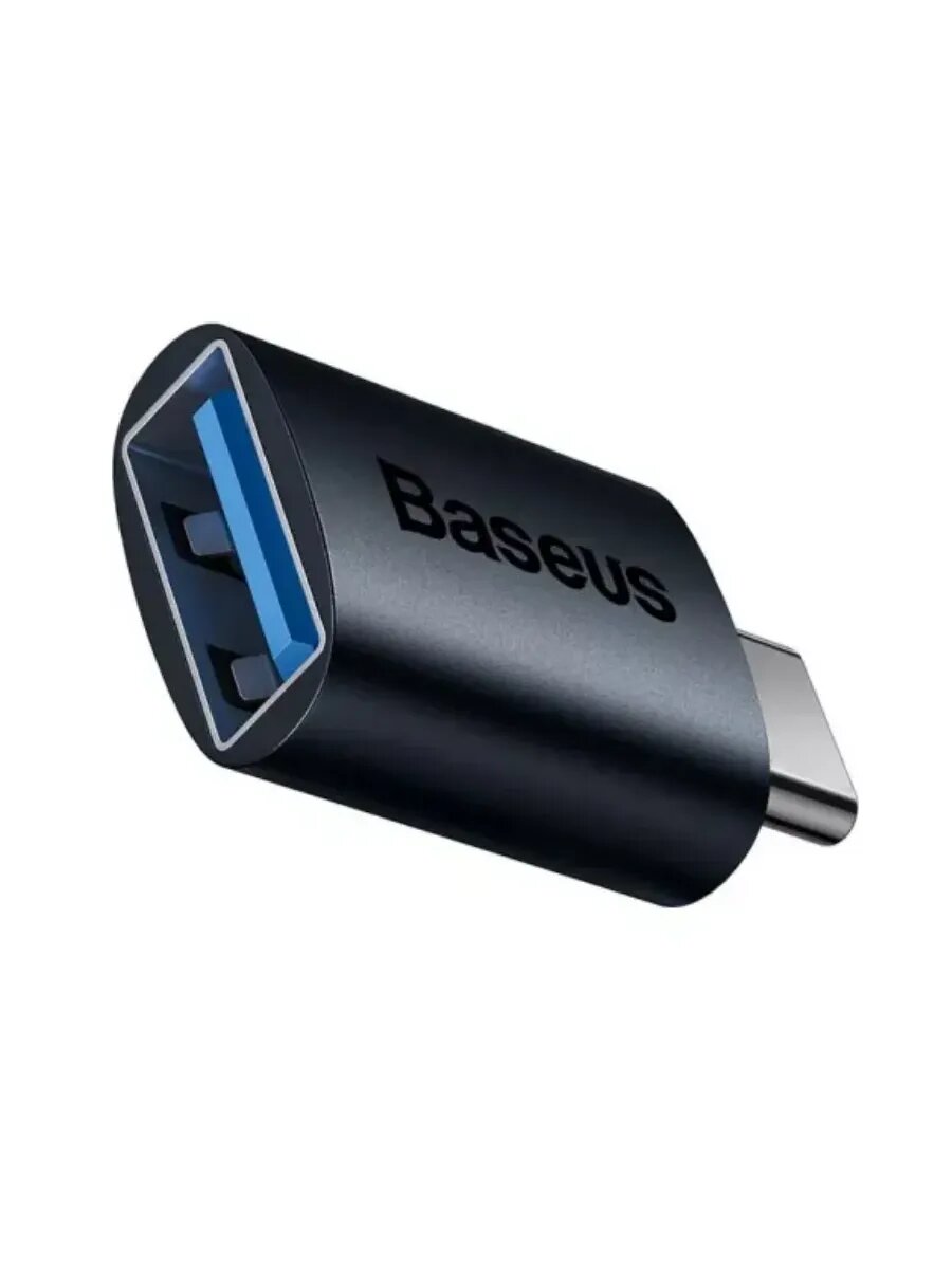 Адаптер Baseus OTG Mini Type-C, USB-A, для Android, Apple, синий