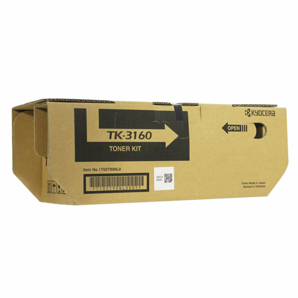 Тонер-картридж KYOCERA (TK-3160) ECOSYS P3045dn/P3050dn/P3055dn/P3060dn, ресурс 12500 стр, оригинальный, 1T02T90NL1, 320880