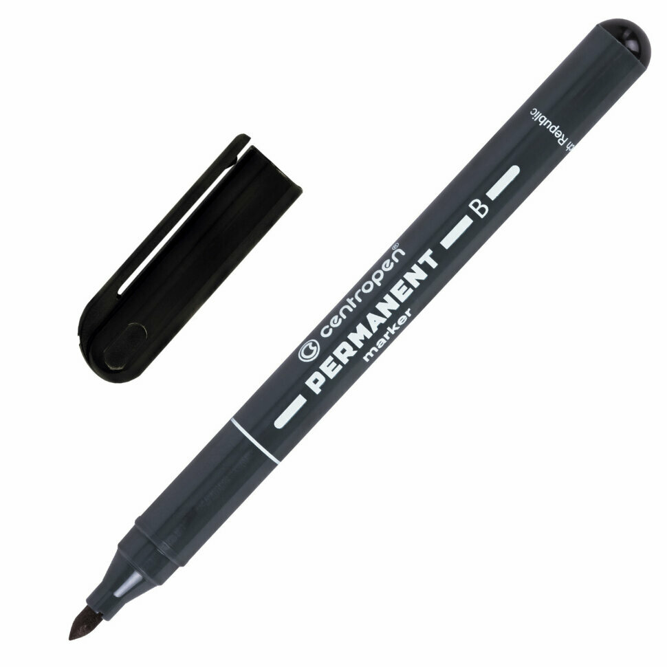 Маркер перманентный CENTROPEN 2836, черный, круглый наконечник, 2 мм, 6 2836 0012, 152022