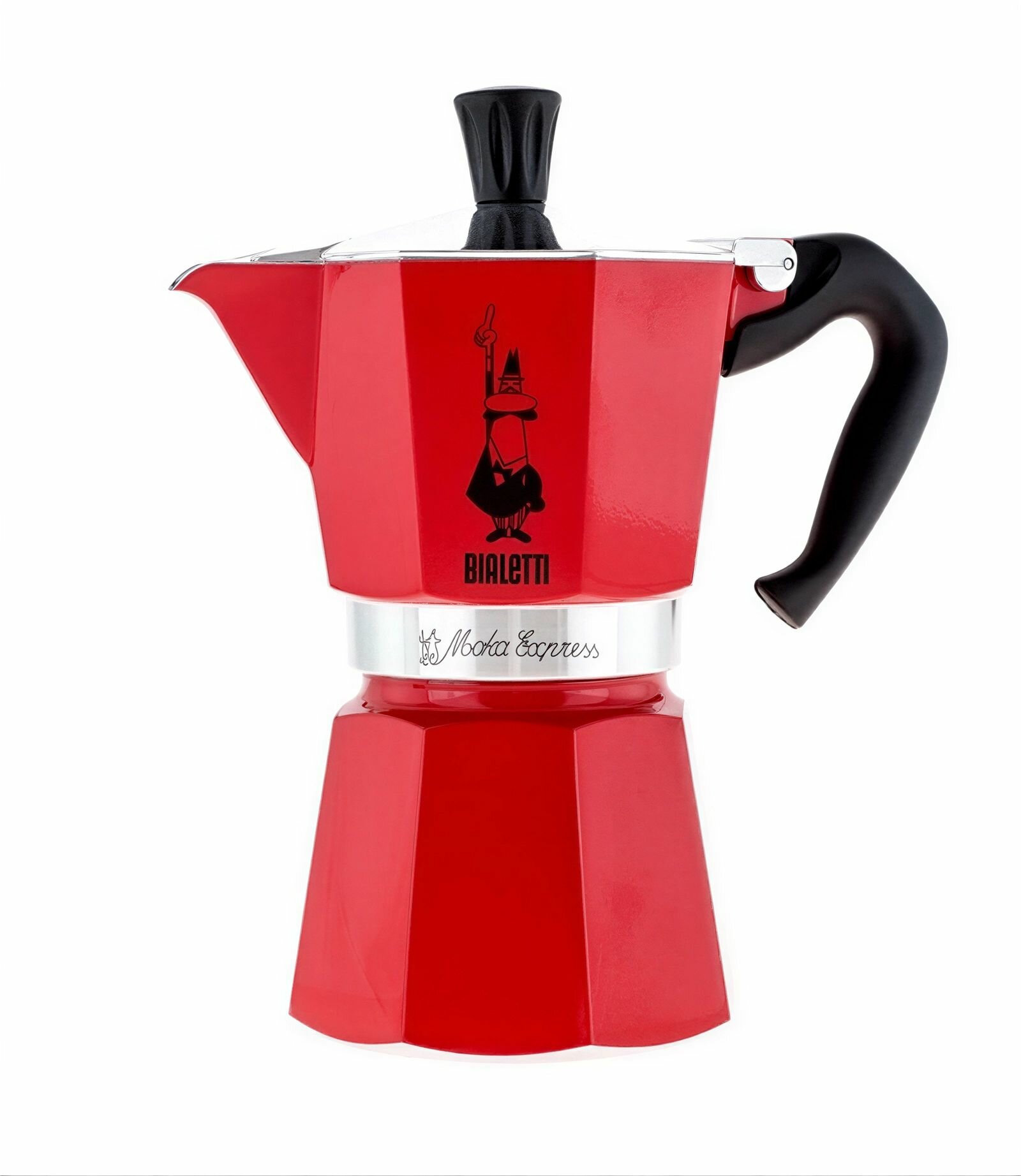 Гейзерная кофеварка Bialetti Moka Express красная на 3 порции, Италия