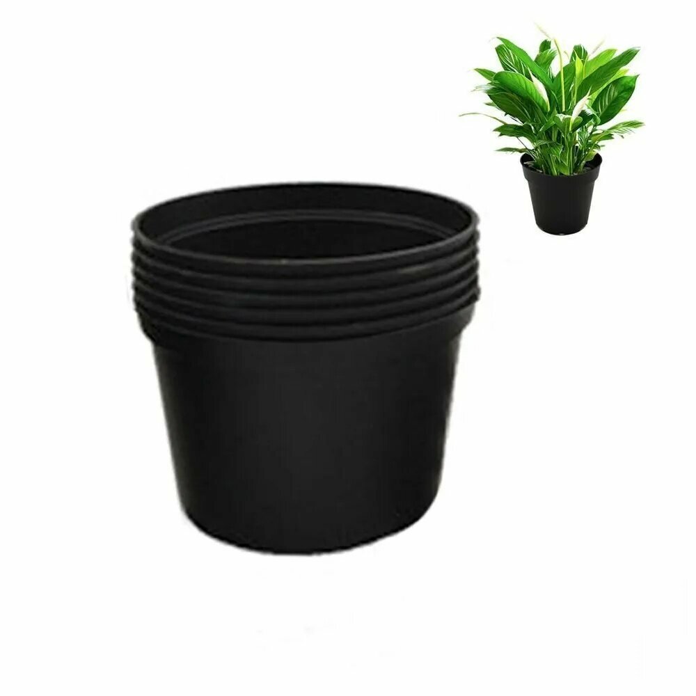Вазон 4 л, 5 шт, цвет черный