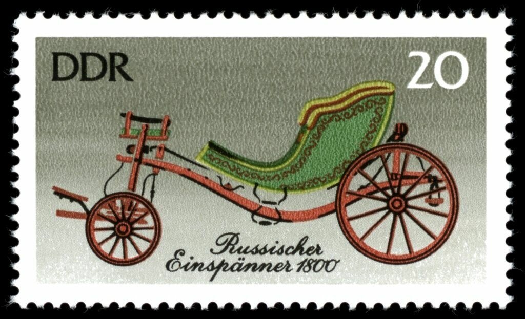 (1976-044) Марка Германия (ГДР) "Русская повозка" Экипажи III