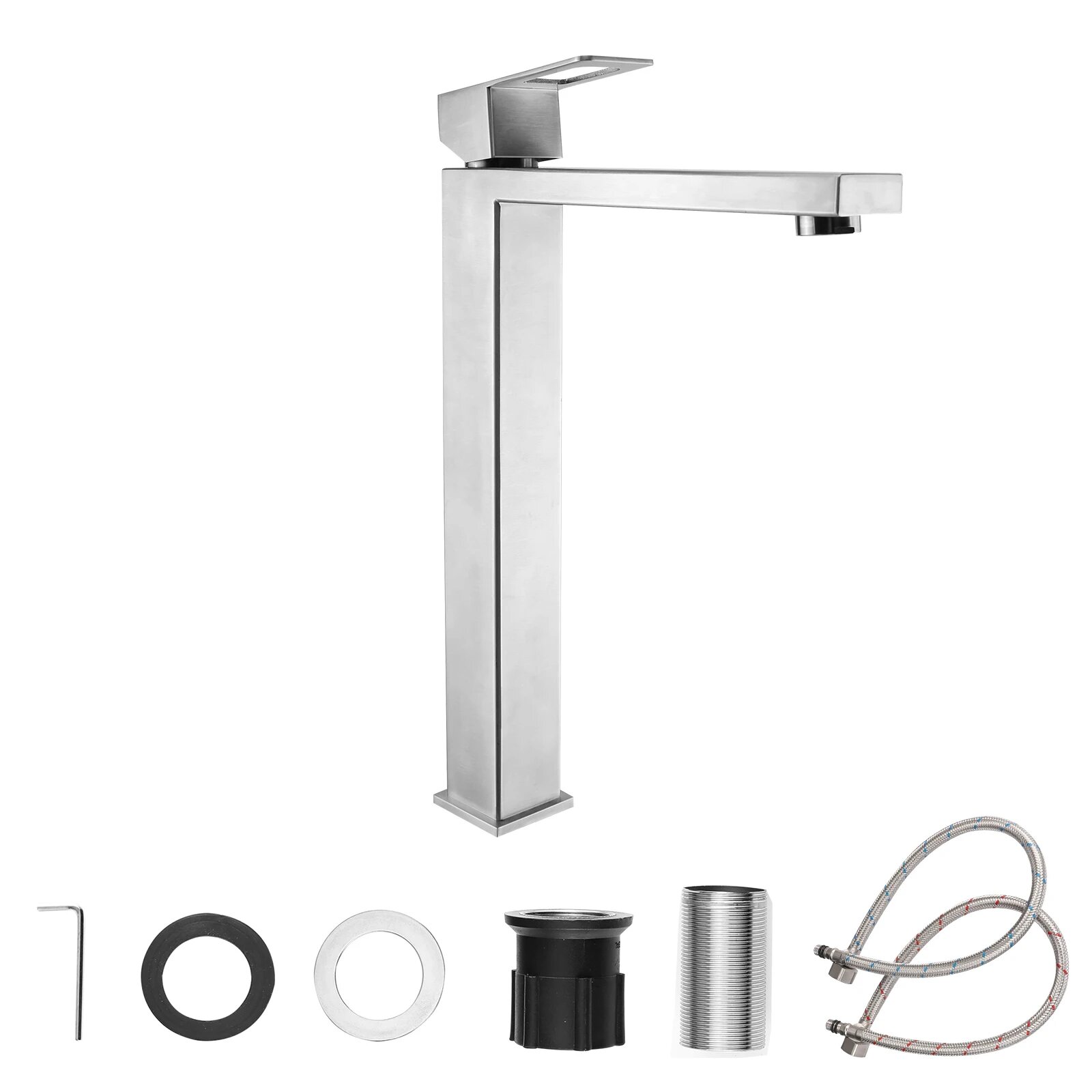Кран для раковины HAUSHOF Basin Faucet Chrome Кран для кухни из нержавеющей стали Кран для кухни Сприйер для крана Кран для кухонной раковины Монтаж на раковину
