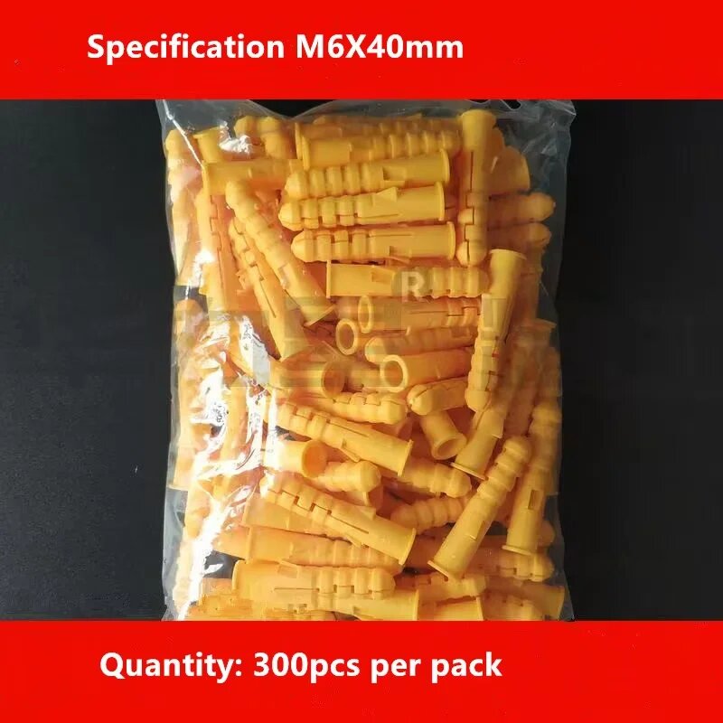Дюбели пластиковые M6x40mm, 300шт