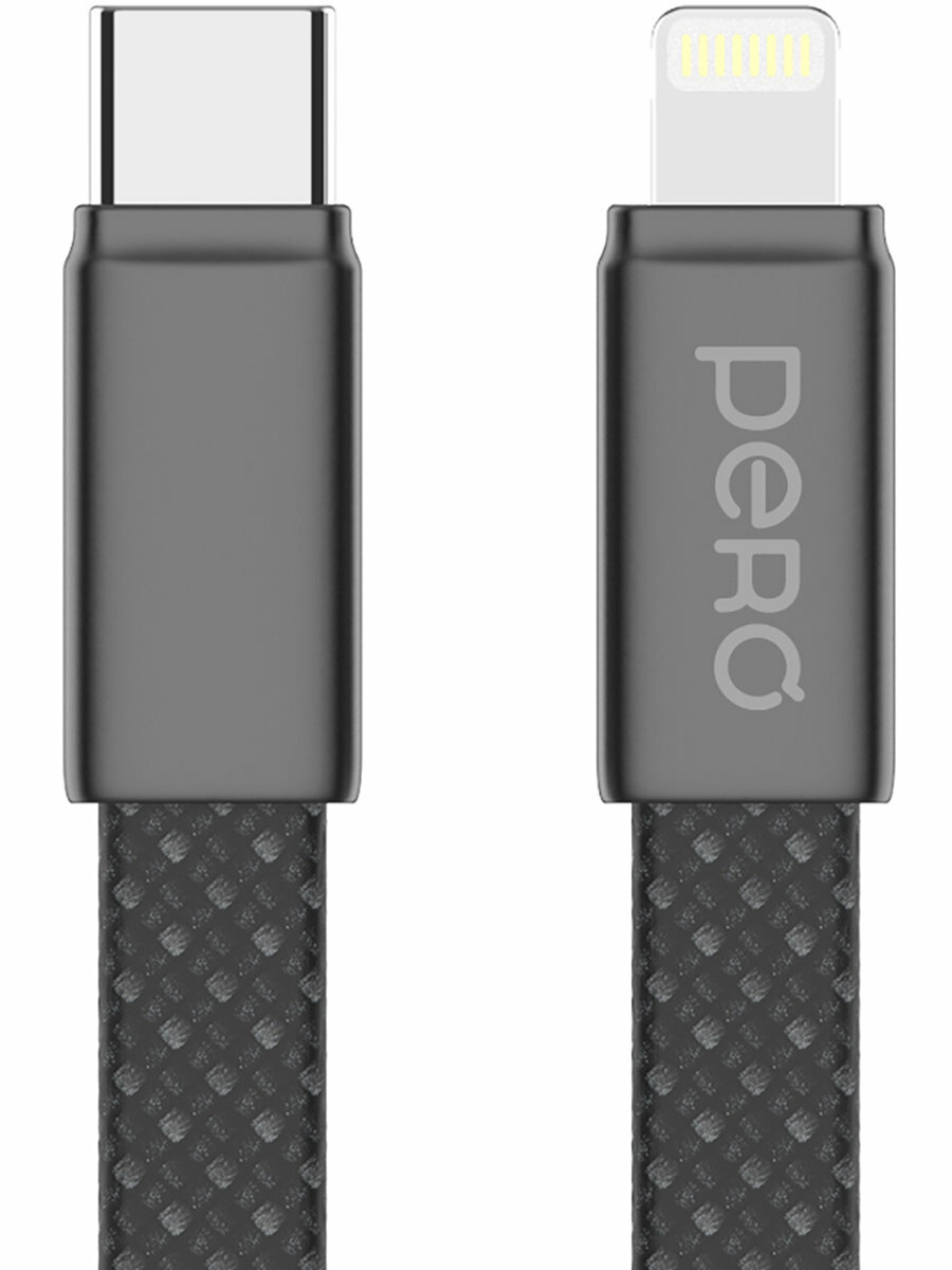 Кабель Pero DC-18 USB-C / Apple Lightning 1,5 м 3 А Чёрный