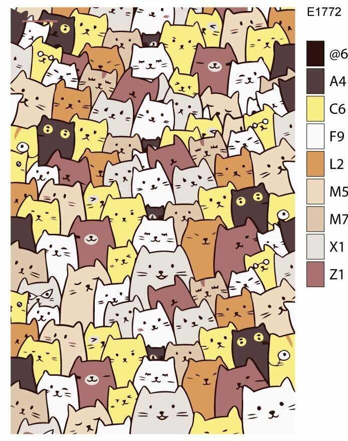 Детская картина по номерам E1772 "Милые коты" 20x30