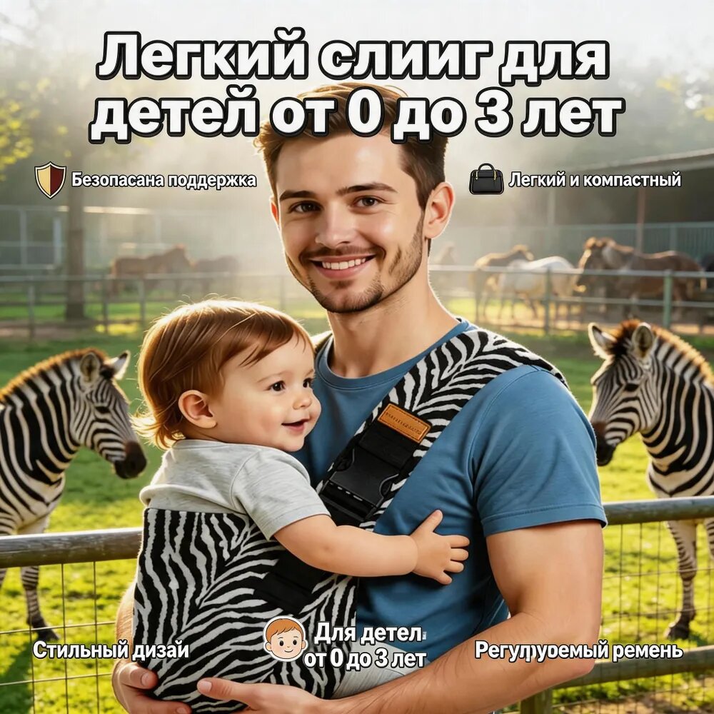 Рюкзак-типа "слинг" для новорожденных для прогулок и путешествий с малышом в поликлинику, магазин